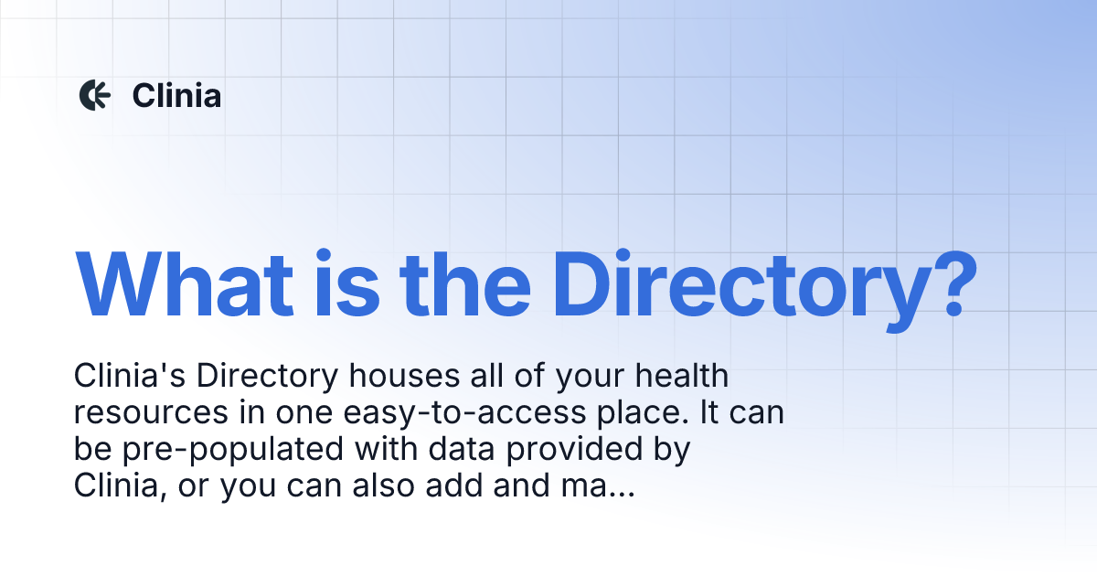 What is the Directory? | Clinia